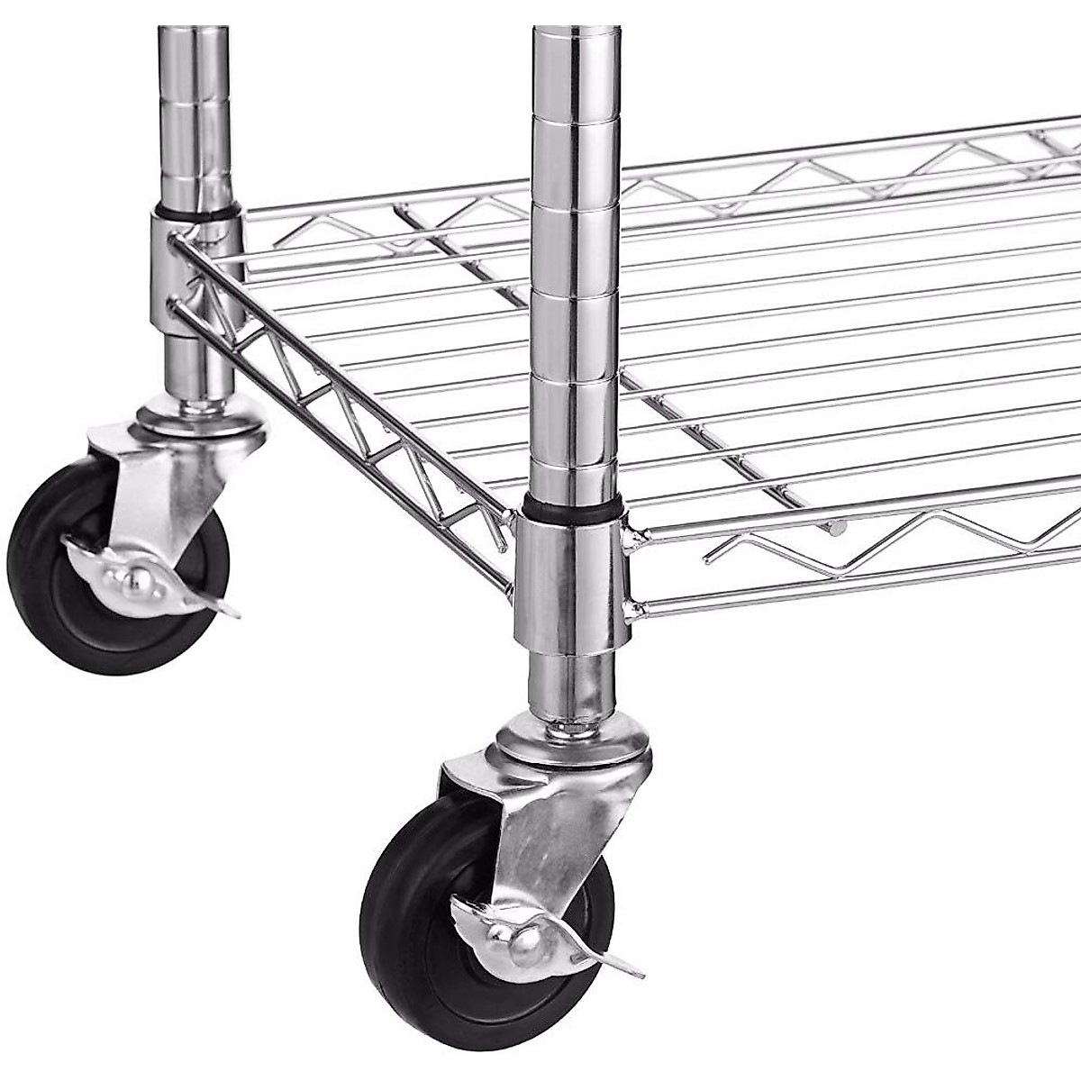 Simple Deluxe Heavy Duty 5-Shelf Shelving Unit, 35" D x 18"W x 70" H, 35 x 18 x 70‘’, Chrome