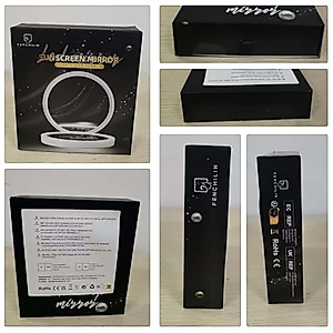 FENCHILIN Travel Compact Mirror with UV Camera for Sunscreen Test, 2X Magnification Portable Lighted Mirror for Handbag Pocket, 3.5 Inch