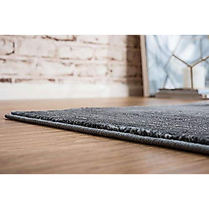 Unique Loom Uptown Collection by Jill Zarin Collection Textured Solid Geometric Modern Navy Blue Area Rug (9' 0 x 12' 0)