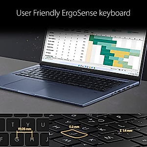 ASUS VivoBook 17X Laptop, 17.3” FHD Display, AMD Ryzen 7 5800H CPU, AMD Radeon Graphics, 8GB RAM, 512GB SSD, Fingerprint Sensor, Windows 11 Home, Quiet Blue, S1703QA-DS71