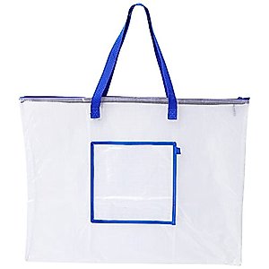 Healifty Art Portfolio Tote Bag PVC Waterproof Painting Board Storage Bag Drawing Tools Carry Bag for Bulletin Boards Artwork Charts and Teaching Material Blue