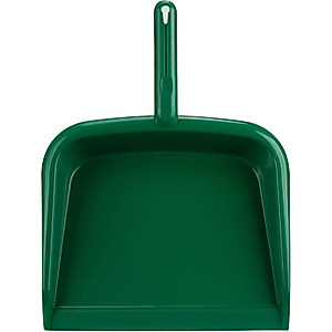 SPARTA Large Handheld Dustpan with Hanging Hole, Heavy-Duty Plastic Dustpan with Wide Lip for Countertops and Surfaces, Plastic, 10 Inches, Green