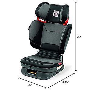Viaggio Flex 120 - Booster Car Seat - for Children from 40 to 120 lbs - Made in Italy - Crystal Black (Black)