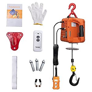 KELELM 3 in 1 Electric Hoist Winch, 1100lbs Portable Power Electric Winch, 1.5KW Winch Crane with Wire and Wireless Remote Control, Overload Protection 25ft Lifting Height for Towing 110V