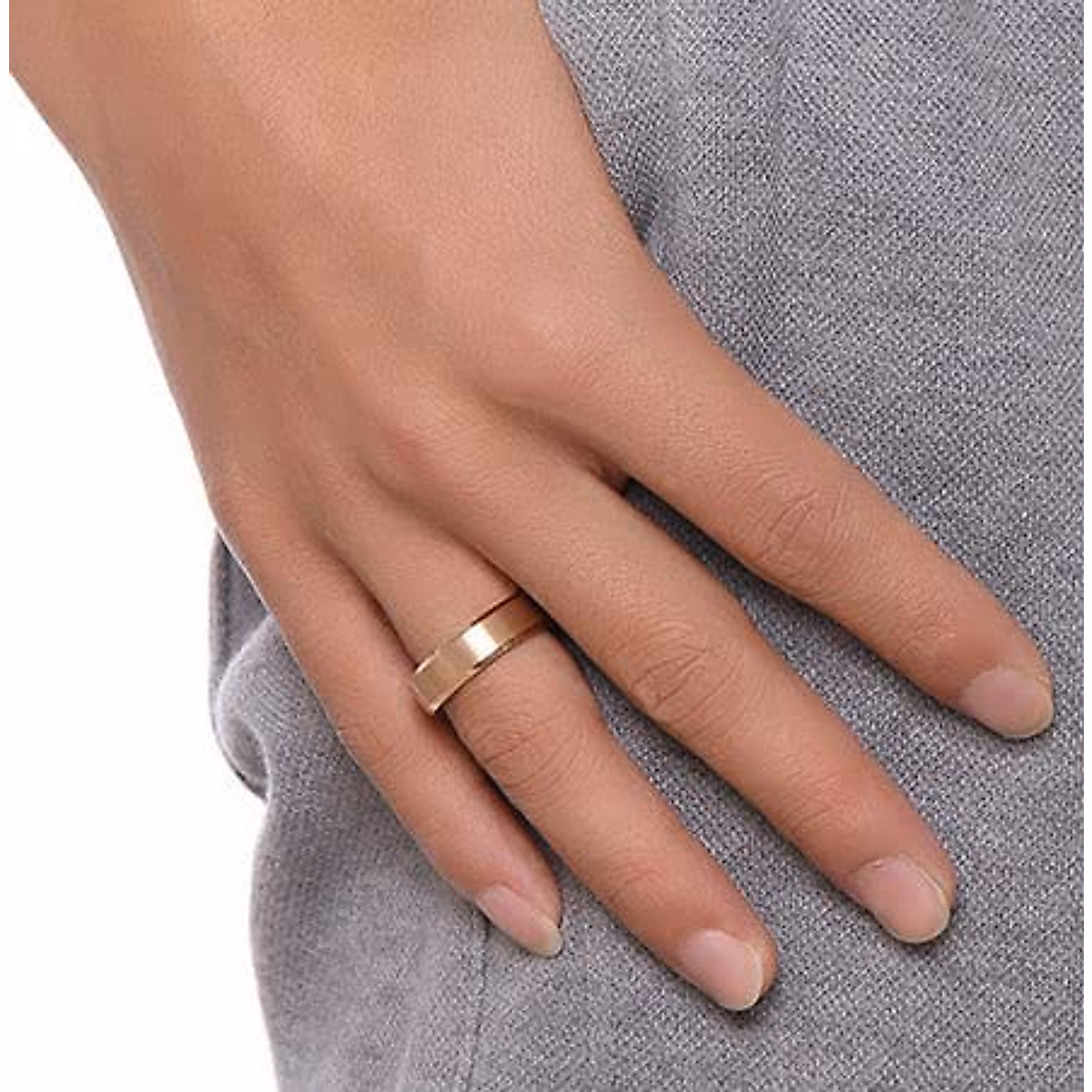 Engraved Rose Gold Ring Set, Personalized Couple's Ring Set Custom, Promise Ring, Engraved Free