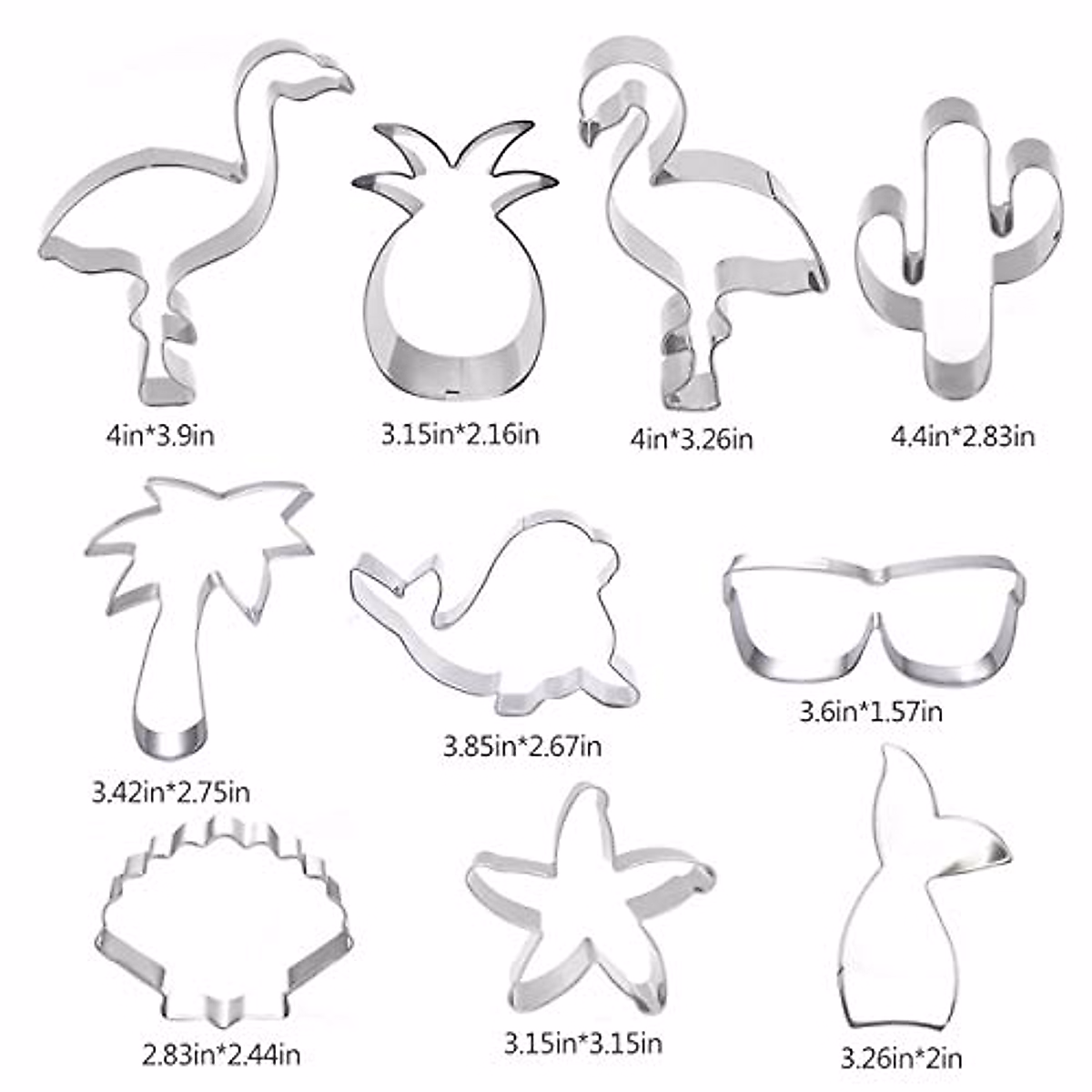 Cieovo 10 Piece Tropical Under the Sea Cookie Cutters, Hawaiian Ocean Creatures Biscuit Cutter for Biscuit, Fondant, Fruit, Bread, Summer Beach Themed Party Supplies