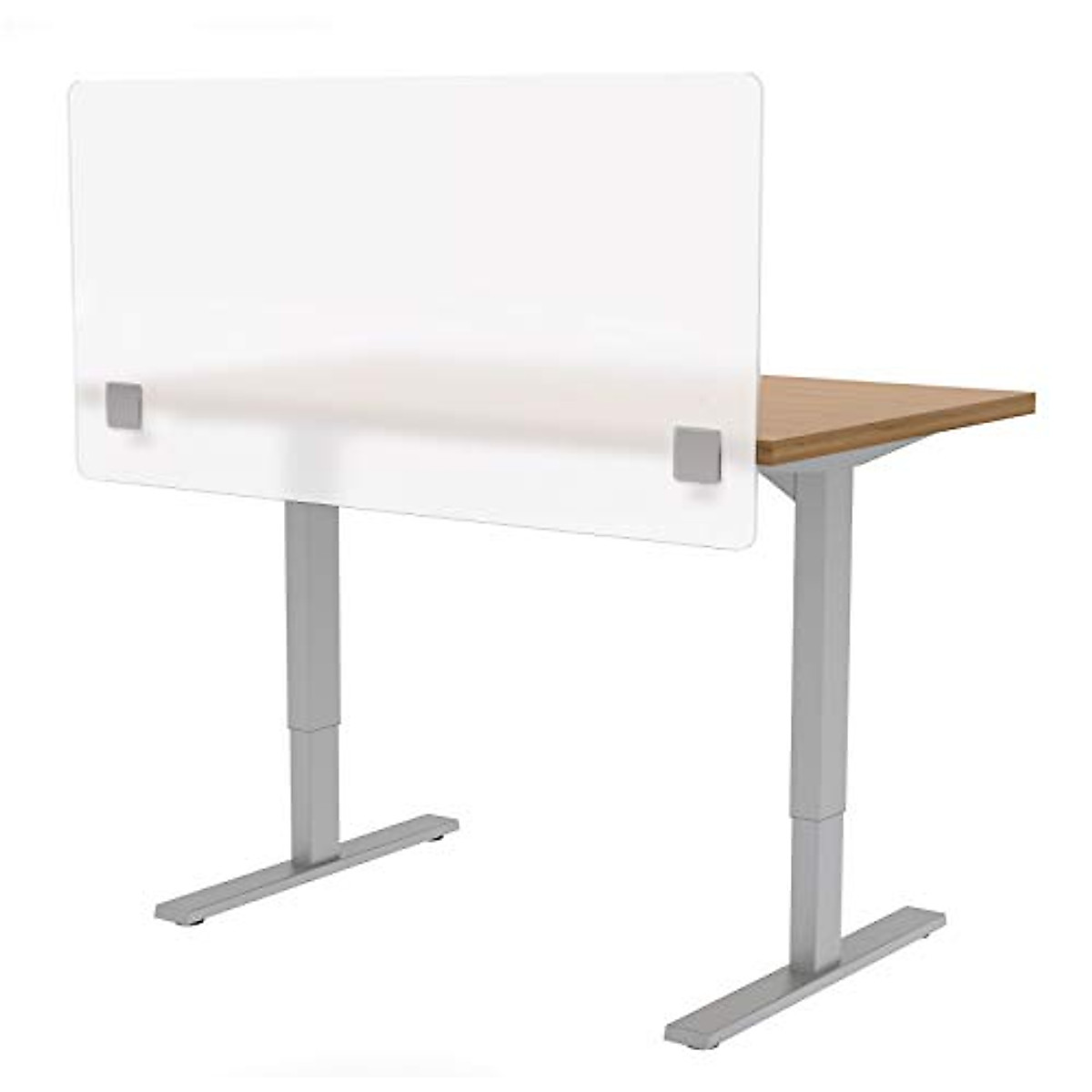 VaRoom Privacy Partition and Sneeze Guard, Frosted Acrylic Clamp-On Desk Divider – 48” W x 24”H Privacy Desk Mounted Cubicle Panel