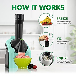 Yonanas 902MN Classic Vegan, Dairy-Free Frozen Fruit Soft Serve Maker, Includes 36 Recipes, 200 W, Silver