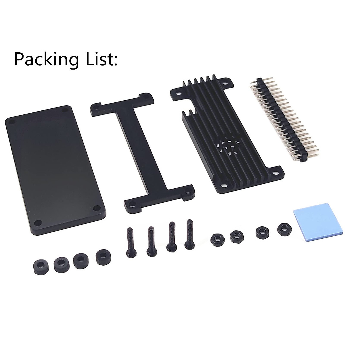 WEIYIXING Raspberry Pi Zero Heatsink Case, Raspberry Pi Zero 2 Aluminum Passive Case with Pin Header for Raspberry Pi Zero 2W