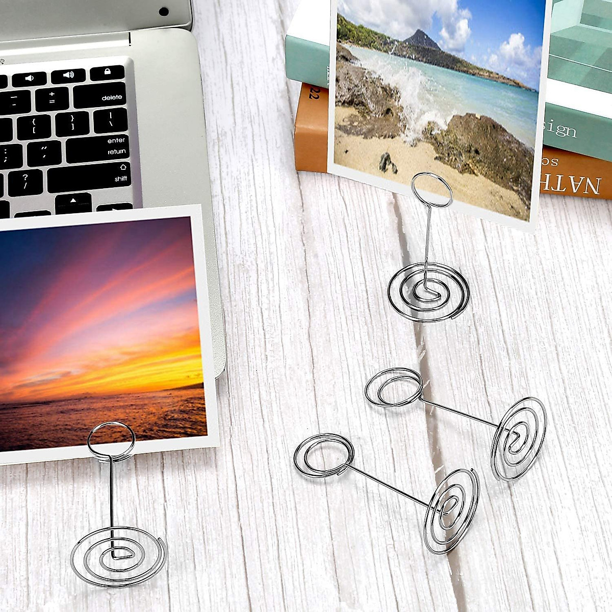 YOVECATHOU 10 Pcs Wedding Table Card Number Holders Photo Menu Name For Anniversaries Birthday Party Home Decorations Silver