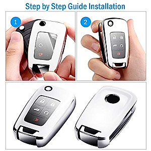 COMPONALL for Chevrolet Key Fob Cover, for Chevrolet Camaro Cruze Equinox Malibu