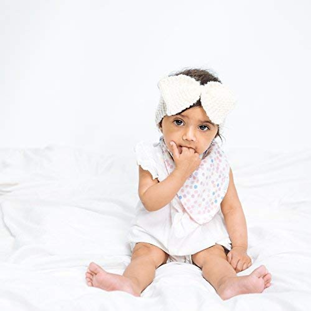 REVERSIBLE & WATERPROOF Cotton Baby Bandana Drool Bibs for Girls with Adjustable Snaps, Pack of 4, Soft Absorbent Cute Modern Premium Bib Set for Teething Drooling (Pink)