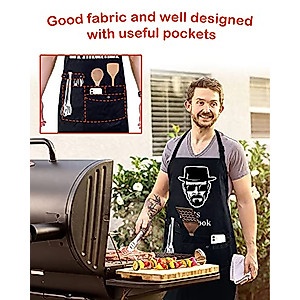 Funny Cooking Chef Apron with Pockets BBQ Kitchen Work Aprons Birthday Father's day Creative Gifts