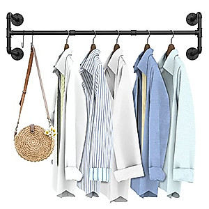 Industrial Clothes Hanging Rod Heavy Duty Garment Rack Bar for Closet Laundry Room Storage