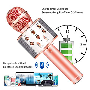 Annstory Kid Girl Top Birthday Gift Toy, Best Gift Presents for Girl Kid Boy Children Age 5 6 7 8 9 10 11 12 Years Old, Wireless Bluetooth Karaoke Microphone Gift for 5-12 Years Old Girl Boy