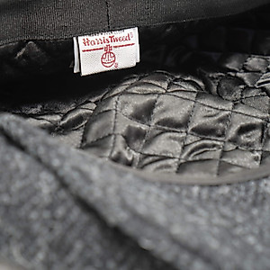 Borges & Scott Lomond Newsboy Cap - 100% Handwoven Wool - Harris Tweed - Water Resistant - Midnight - 60cm