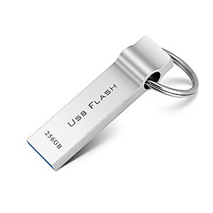 Marryler USB Flash Drive 256GB Waterproof USB Stick High Speed Memory Stick 256GB Ultra Large Storage Metal Thumb Drive with Keychain Design for Laptop Computer Tablet