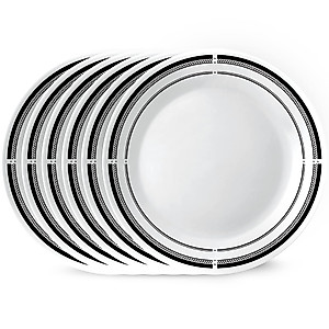 Corelle 18-Piece Dinnerware Set + 6 Corelle Dinner Plates | Vitrelle Glass Plates and Bowls, Lightweight and Durable