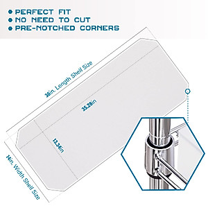 BRIAN & DANY Wire Shelf Liner 14" X 36", Set of 10, Heavy Duty Shelf Liners for Wire Shelving, Waterproof Protector Mats, Transparent