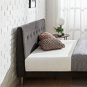 ZINUS Taylor Velvet Upholstered Platform Bed Frame / Velvet Bed Frame / No Box Spring Needed / Easy Assembly, Charcoal, King