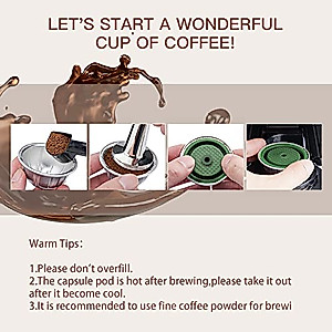 Reusable Coffee Capsule Lid for Original Nespresso Vertuoline Pods, Food Grade Silicone Caps for Refillable Nespresso Vertuo Pods with Scoop and Brush, 4 PCS(Green)