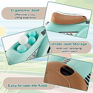 Costzon 3 in 1 Push and Ride Racer for Kids, Sliding Car, Walker & Ride On Toy, Robot Cartoon Pushing Cart w/Sound, Light, Backrest, Safe Brake, Storage Seat, Gift for Toddler Boys & Girls (Orange)