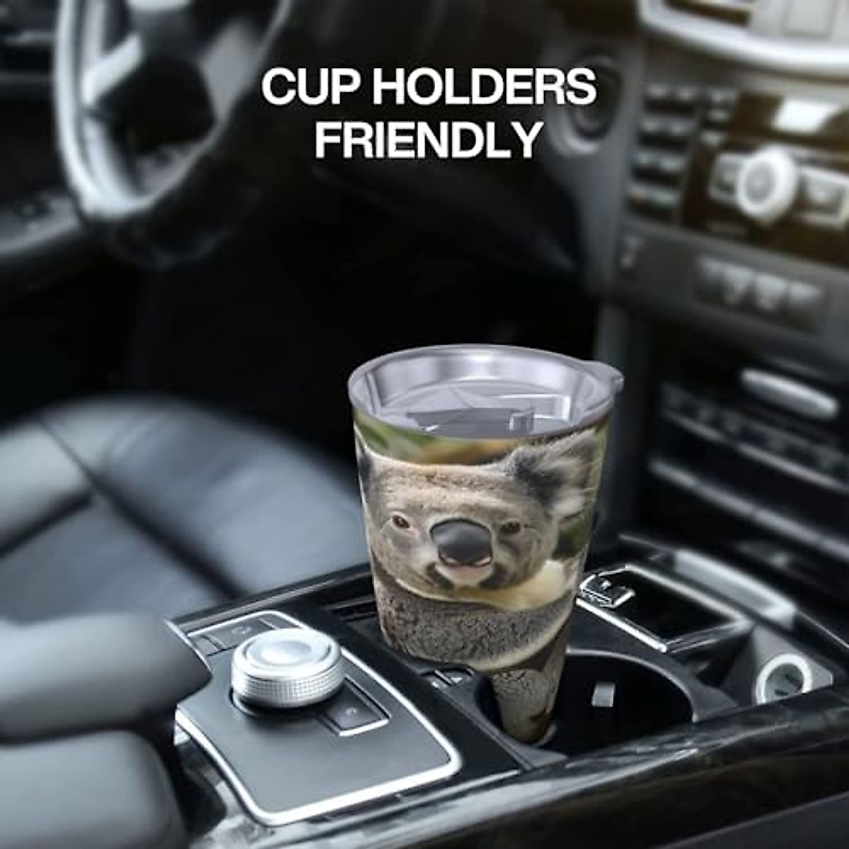 AYCZN Koala On Branch 20 OZ Tumbler Stainless Steel Travel Coffee Mug, Cute Animal Insulated Water Bottle with Lid and Straws Leakproof Thermal Cup