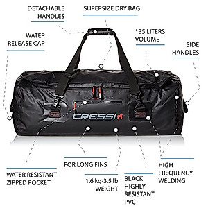 Cressi Waterproof Bag for Scuba Freediving Equipment - 135 Liters Capacity | GORILLA PRO XL quality since 1946