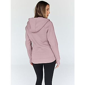 Trendy Queen Womens Zip Up Hoodies Fleece Jackets Oversized Sweatshirts Fall Fashion Outfits Sweaters Winter Clothes DarkPink M