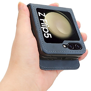 DAMONDY for Galaxy Z Flip5 5G Wallet Case,Samsung Z Flip5 5G Phone Case, Leather Flip Case Classic Design with Card Slot and Magnetic Closure Flip Fold Case for Samsung Z Flip5 5G -Blue