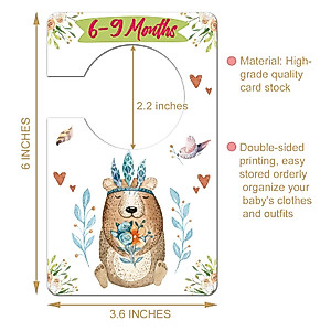 Baby Closet Size Dividers, Woodland Animal Clothes Organizer, Baby Closet Dividers from Newborn Infant to 24 Months, Baby Shower Set for Boys and Girls, 7 Pack.