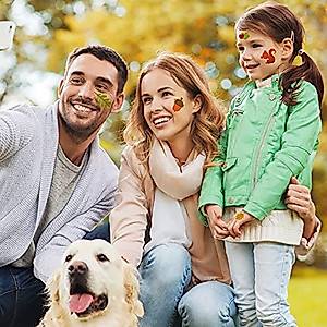 288 Pieces 48 Styles Fall Temporary Tattoos for Kids Autumn Temporary Tattoos Stickers Pumpkin Leaves Scarecrows Fake Tattoos Thanksgiving Tattoo Stickers for Children Theme Party Supplies