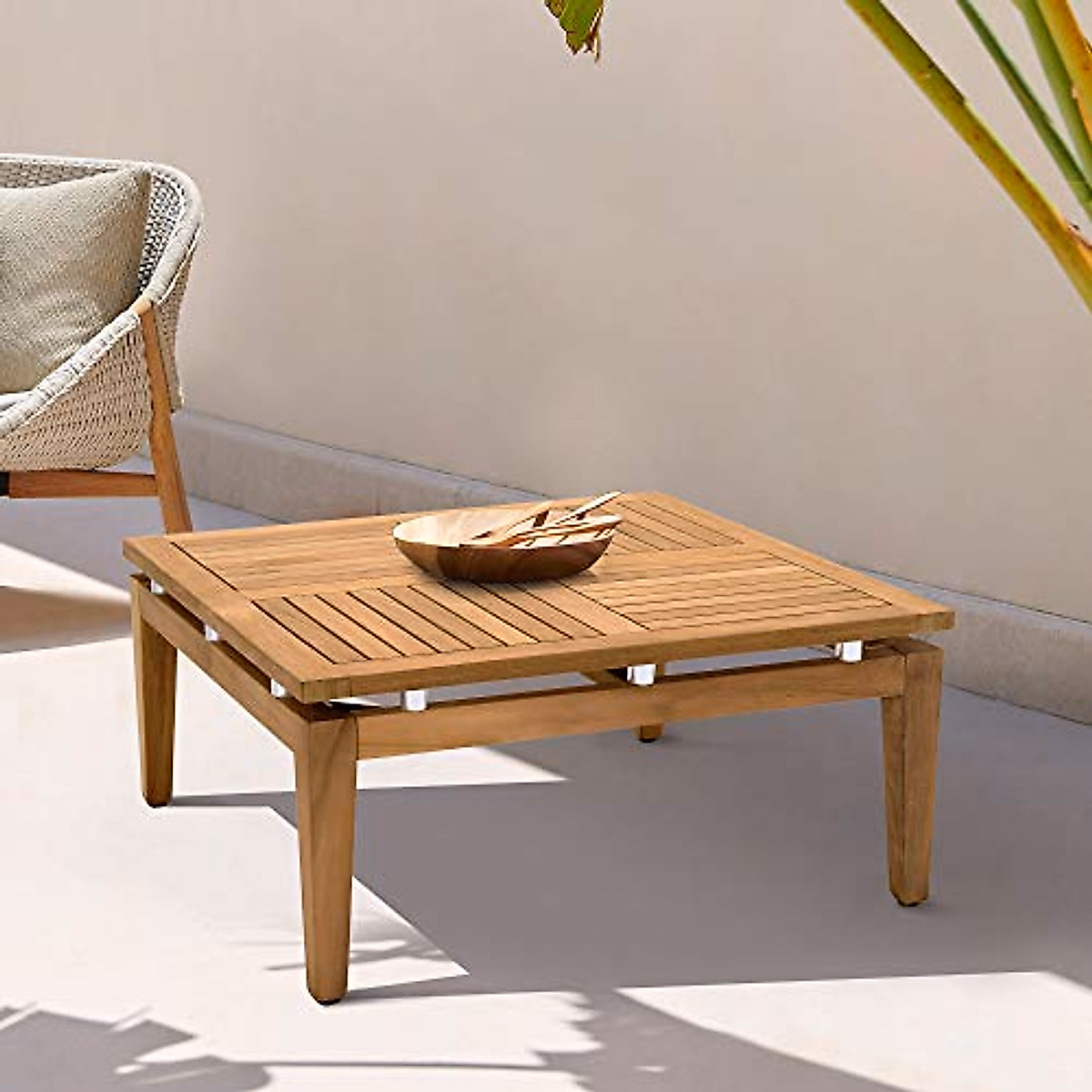 ARMEN LIVING LCARCOTK Arno Outdoor Square Teak Wood Coffee Table