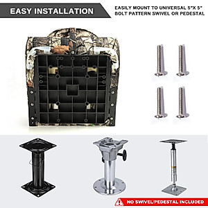 NORTHCAPTAIN High Back Folding Fishing Boat Seat,Stainless Steel Screws Included,Camo,2 Seats