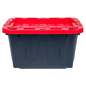 American Lifting 12-Gallon Storage Containers - Tough with Lids Durable Stackable - Keep Your Belongings Safe and Organized - (4 Pack - Red)