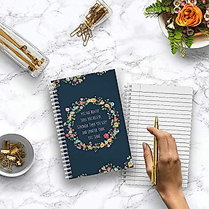 Softcover Be Brave 5.5" x 8.5" Motivational Spiral Notebook/Journal, 120 Wide Ruled Pages, Durable Gloss Laminated Cover, White Wire-o Spiral. Made in the USA