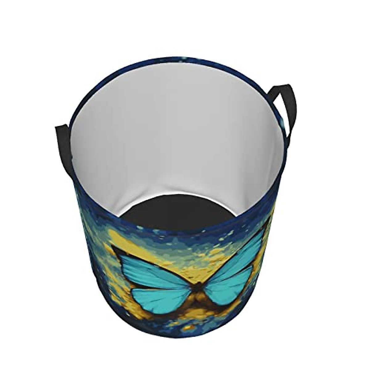 Butterfly Laundry Hamper With Handles Collapsible Canvas Laundry Basket,Waterproof Storage Basket,Toy Storage Bag