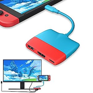 Battony USB C to HDMI Adapter for Nintendo Switch/Switch OLED/MacBook Pro Air/iPad Pro/Android Phone, USBC to 4K HDMI Output Multiport Converter Adaptor for Switch Dock Replacement