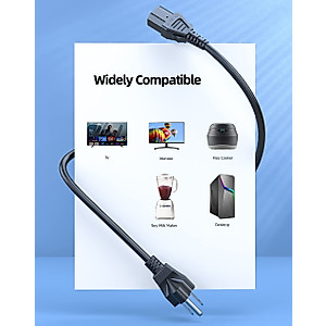 Superer 3 Prong AC Power Cord Cable Fit for Sony PlayStation PS3 First Generation(Fat), Xbox 360 1st Generation(Fat) Replacement