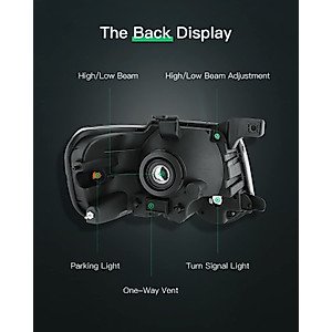 LSAILON Headlight Assembly Replacement Fit 2006-2010 For Ford For Explorer Black Housing Amber Reflector Clear Lens