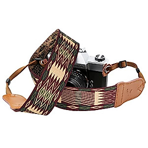 Padwa Lifestyle Vintage Camera Strap - 2" Wide Woven Embroidered Floral Pattern Shoulder Neck Camera Straps for Photographers，Great Gift for Men & Women Photographers