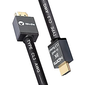 iBirdie 8K HDMI 2.1 Cable 15 Feet CL3 in Wall Rated 8K60Hz 4K120Hz eARC ARC HDCP 2.3 2.2 Ultra High Speed Compatible with Dolby Vision Roku Sony LG Samsung PS5 PS4 Xbox Series X RTX 3080 3090