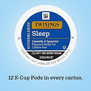 Twinings Nightly Calm Herbal Tea K-Cup Pods for Keurig - Sleep Tea, Bedtime Caffeine-Free Tea Blend, Soothing Chamomile, Relaxing Spearmint, Subtle Lemongrass Flavor, 12 Count (Pack of 2)