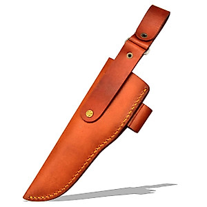 Hercules Knives Custom Leather Sheath Tooled Leather Sheath/Hunting Knife Sheath Universal Leather Knife Sheath Sheath Fit up to 8.0" Blade 100% Real Laether