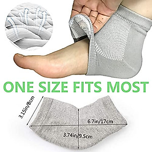 Moisturizing Heel Socks, 2 Pairs Gel Toeless Socks, Open Toe Socks, Vented Gel Spa Sleeves to Heal and Treat Dry Cracked Heels Treatment Soften Repair (Black & Gray)
