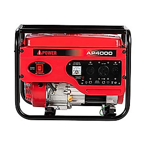 A-iPower AP4000 4,000-Watt Gasoline Powered Manual Start Generator, 4000 Watt, red
