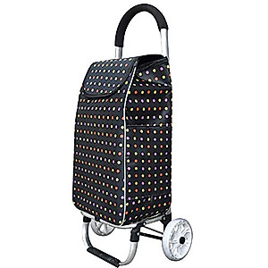YGCBL Multifunction Portable Hand Trucks,Trolleyshopping Trolley Aluminum Alloy Oxford Cloth Foldable Bearing Crystal Wheel Waterproof Wear-Resistant, Load 40 Kg, 7 Colors,a