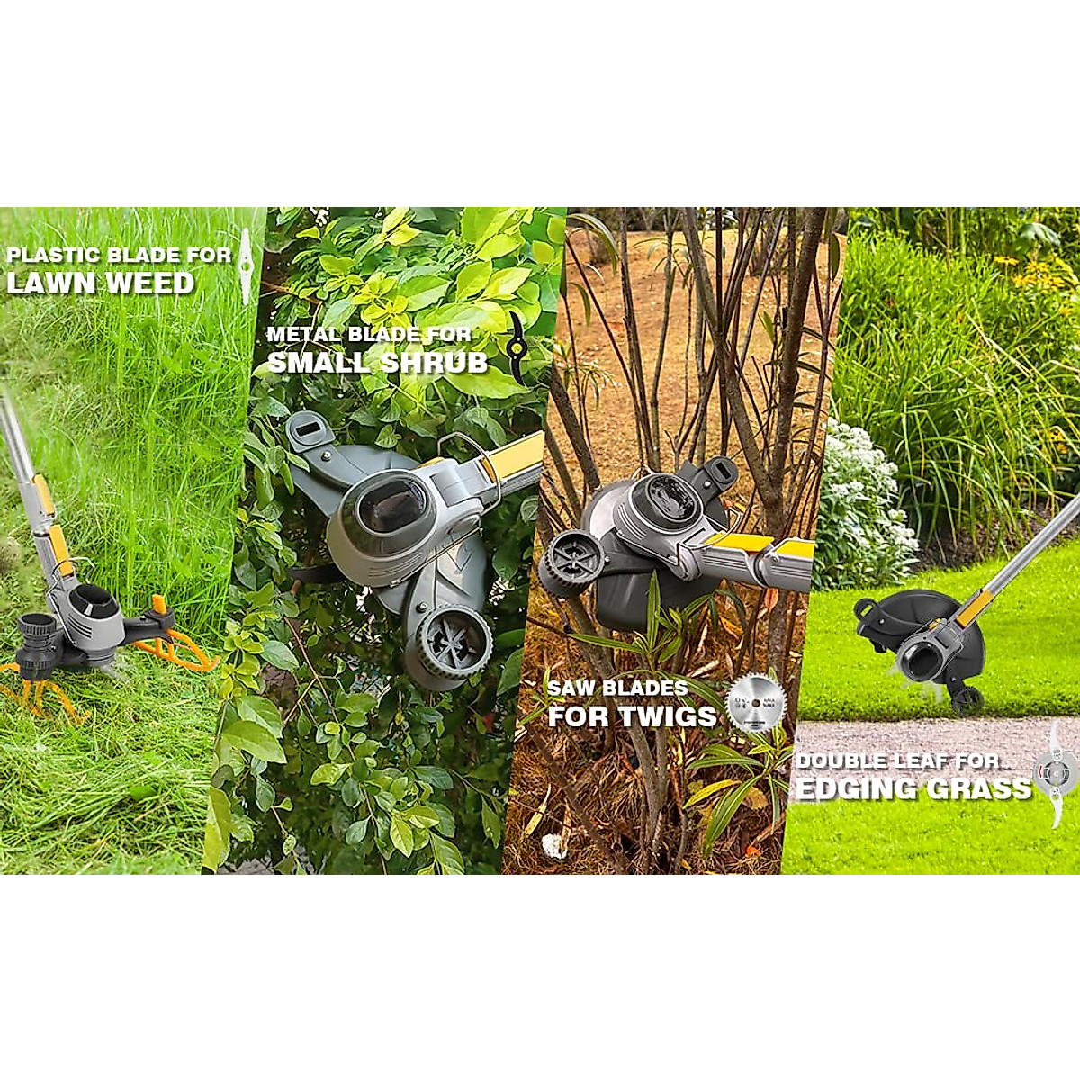 Weed Wacker Battery Powered, PATIOX Electric Grass Trimmer, Cordless Weed Whacker 3 in 1, 20V Weed Trimmer with Blade with One 2.5 Ah Battery Rechargeable