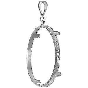 Sterling Silver Mexican Cien Pesos Bezel 39 mm Coins Prong Back Round Edge Coin NOT Included