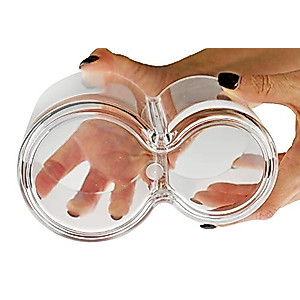 ARAD Cotton Ball, Swab, Q-tip Storage Set, 1-Piece, 2 Compartment, Clear Acrylic Jar Container with Bamboo Lid, Easy Organization on Bathroom Counters, Under-Sink Placement-6" L x 3.5" W x 4.5" H